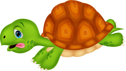 Cute turtle running with swet Royalty Free Vector Image