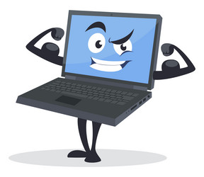 Desktop computer mascot Royalty Free Vector Image
