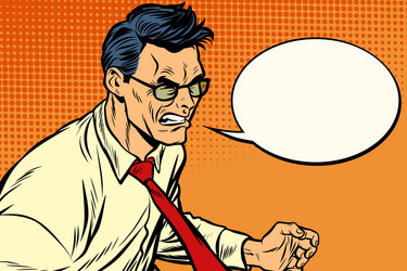 Angry expression eyes in comic style facial Vector Image