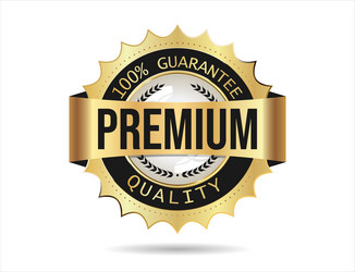 Premium quality guaranteed golden label Royalty Free Vector