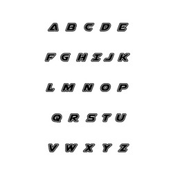 Alphabet set with double outline 18 Royalty Free Vector