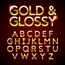 Modern elegant golden font and alphabet abc Vector Image