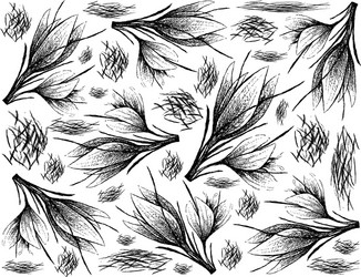 Hand drawn saffron thread and culantro Royalty Free Vector
