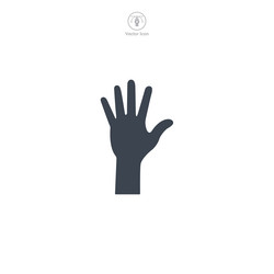 Hand raised icon symbol isolated on white Vector Image