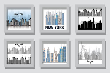 New york buildings set design Royalty Free Vector Image