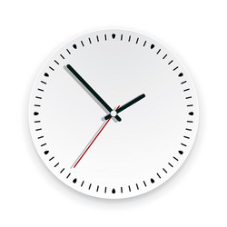Red wall clock over white Royalty Free Vector Image