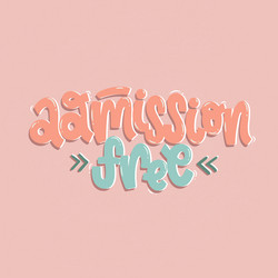 Admission free lettering Royalty Free Vector Image