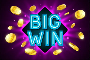 Big win banner background for lottery or casino Vector Image