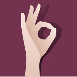 Human okay hand sign Royalty Free Vector Image