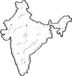 Sketch of a map india Royalty Free Vector Image