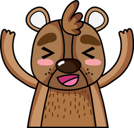 Cute and glad bear wild animal Royalty Free Vector Image