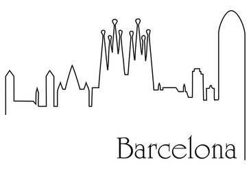 Pen line silhouette barcelona Royalty Free Vector Image