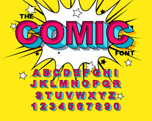 Comic letters alphabet cartoon Royalty Free Vector Image