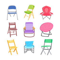 Modern folding chair cartoon Royalty Free Vector Image
