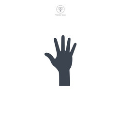 Hand raised icon symbol isolated on white Vector Image