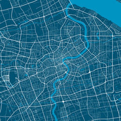 Shanghai map detailed map city Royalty Free Vector Image