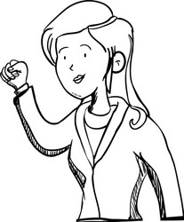 Executive woman cartoon draw Royalty Free Vector Image