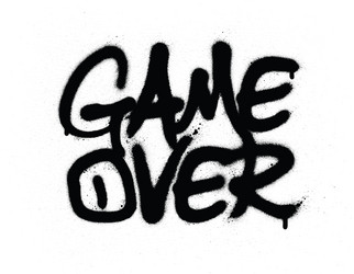 Game over lettering monochrome emblem Royalty Free Vector