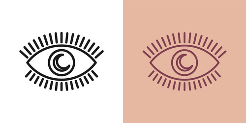 Neon magic eye icon glowing Royalty Free Vector Image