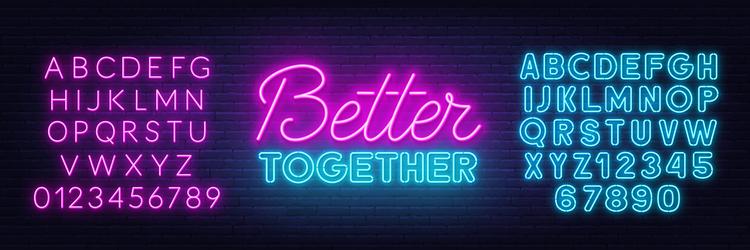 Neon sign word cool in frame on dark background Vector Image