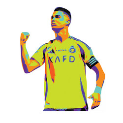 Cristiano ronaldo flat line art silhouette Vector Image