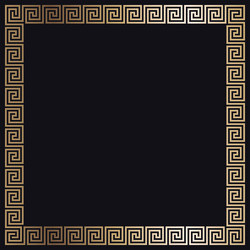 Greek gold frame on a black background Royalty Free Vector