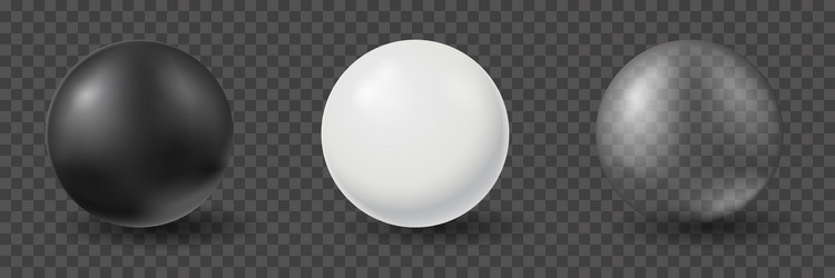 Transparent glass semi-sphere isolated set Vector Image