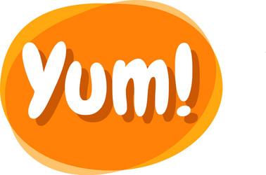 Yummy hand written word Royalty Free Vector Image