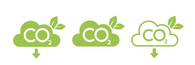 Co2 emission reduction neutrality concept icon set