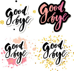Goodbye inscription text in speech bubble Vector Image