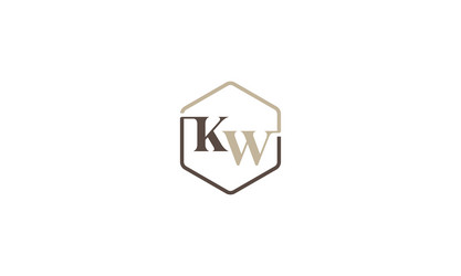 Kw logo design letter initials Royalty Free Vector Image