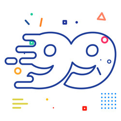 Number 99 speed line icon Royalty Free Vector Image