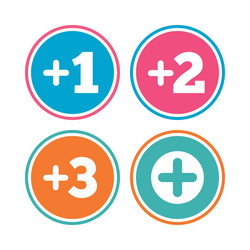 Plus icons positive symbol add one more sign Vector Image