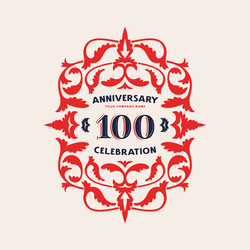 Anniversary 100 red 3d numbers Royalty Free Vector Image