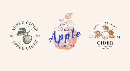 Apple cider badge templates Royalty Free Vector Image