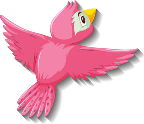 Cute pink bird cartoon character Royalty Free Vector Image