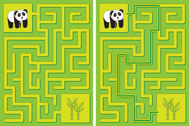 Easy panda maze Royalty Free Vector Image - VectorStock