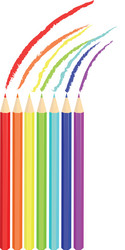 Rainbow of colored pencils Royalty Free Vector Image