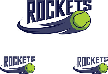 Rocket baseball logo for the team and cup Vector Image