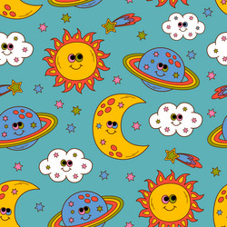 Seamless pattern with cute animals Royalty Free Vector Image