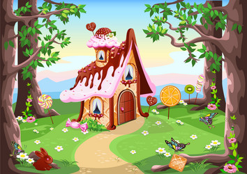 Magic sweet house Royalty Free Vector Image - VectorStock