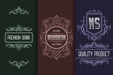 Gin strong drink label design template patterned Vector Image