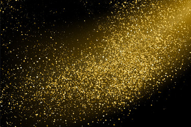 Gold light flash glitter dust particles burst Vector Image