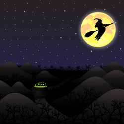 City at night with moon Royalty Free Vector Image