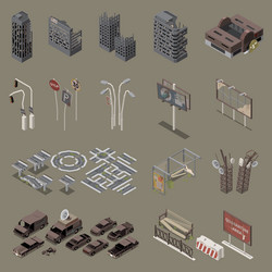 Isometric post apocalypse Royalty Free Vector Image