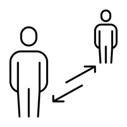 Simple linear icon for maintaining social distance