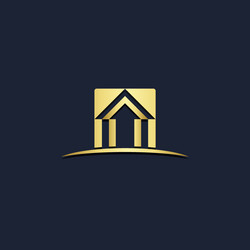 Gold building company logo Royalty Free Vector Image