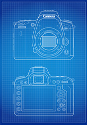 Dslr camera outline Royalty Free Vector Image - VectorStock