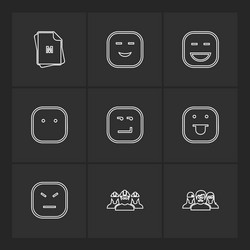 Emoji emoticon smiley eps icons set Royalty Free Vector