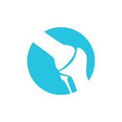 Negative space circle with joints logo design Vector Image